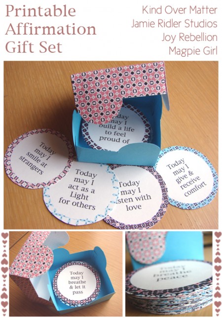 A Gift of Kindness: Free Printable Affirmation Gift Set - Jamie Ridler ...