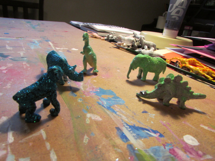 Art Day: Painting on Plexi, Glitter Animals & a Mixed Media Garden ...
